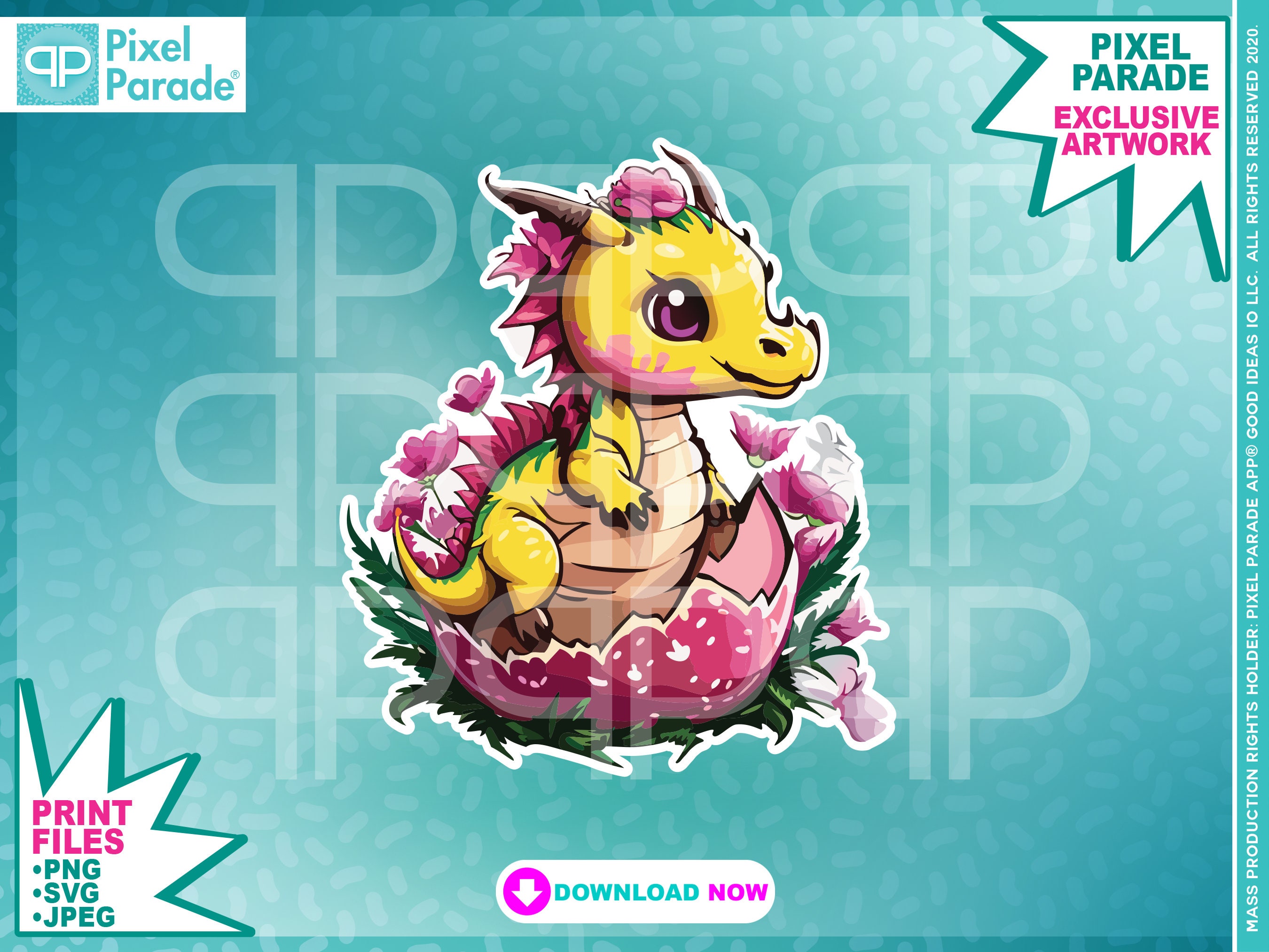 Yellow Baby Dragon Hatched Egg Svg Png Jpg Full Color - Etsy