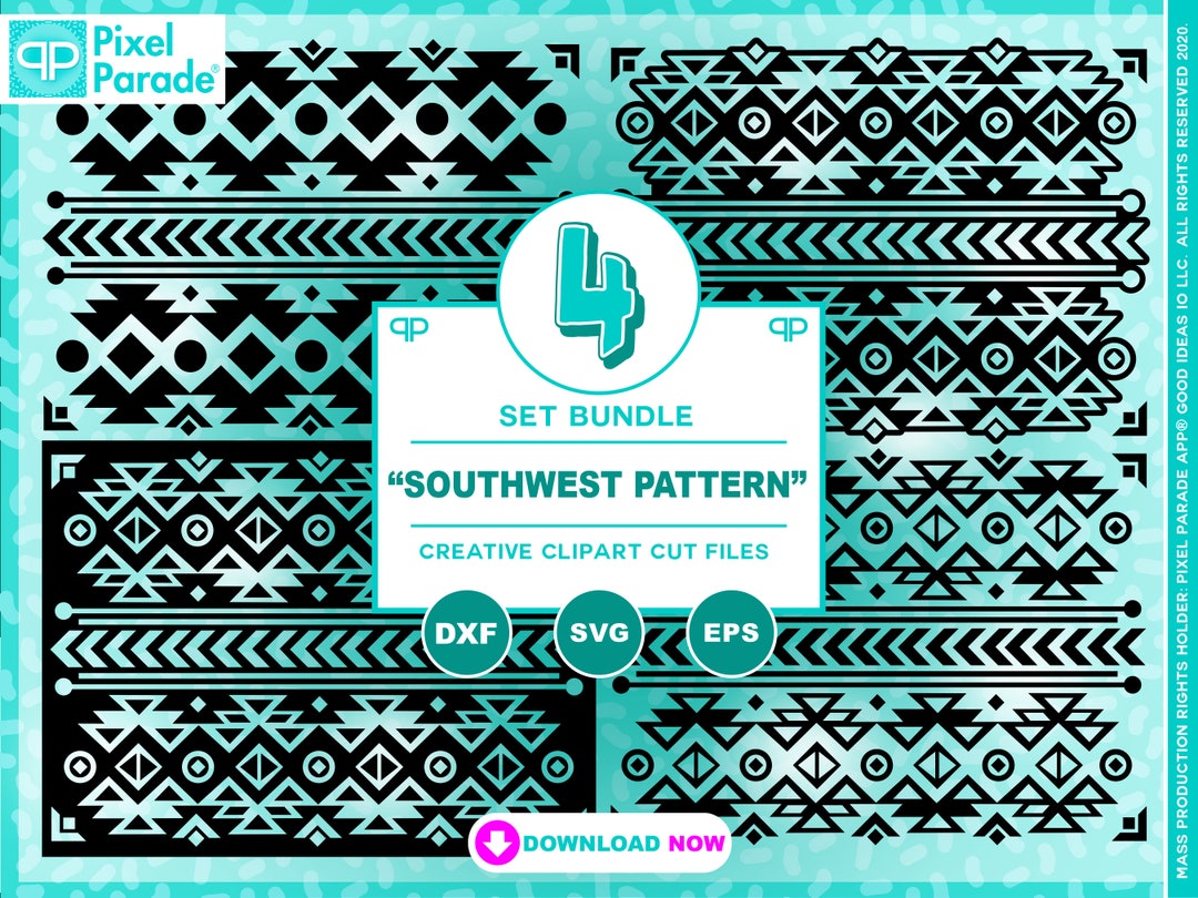 4pc. Bundle, "southwest Pattern", SVG, EPS, DXF, Aztec Pattern ...