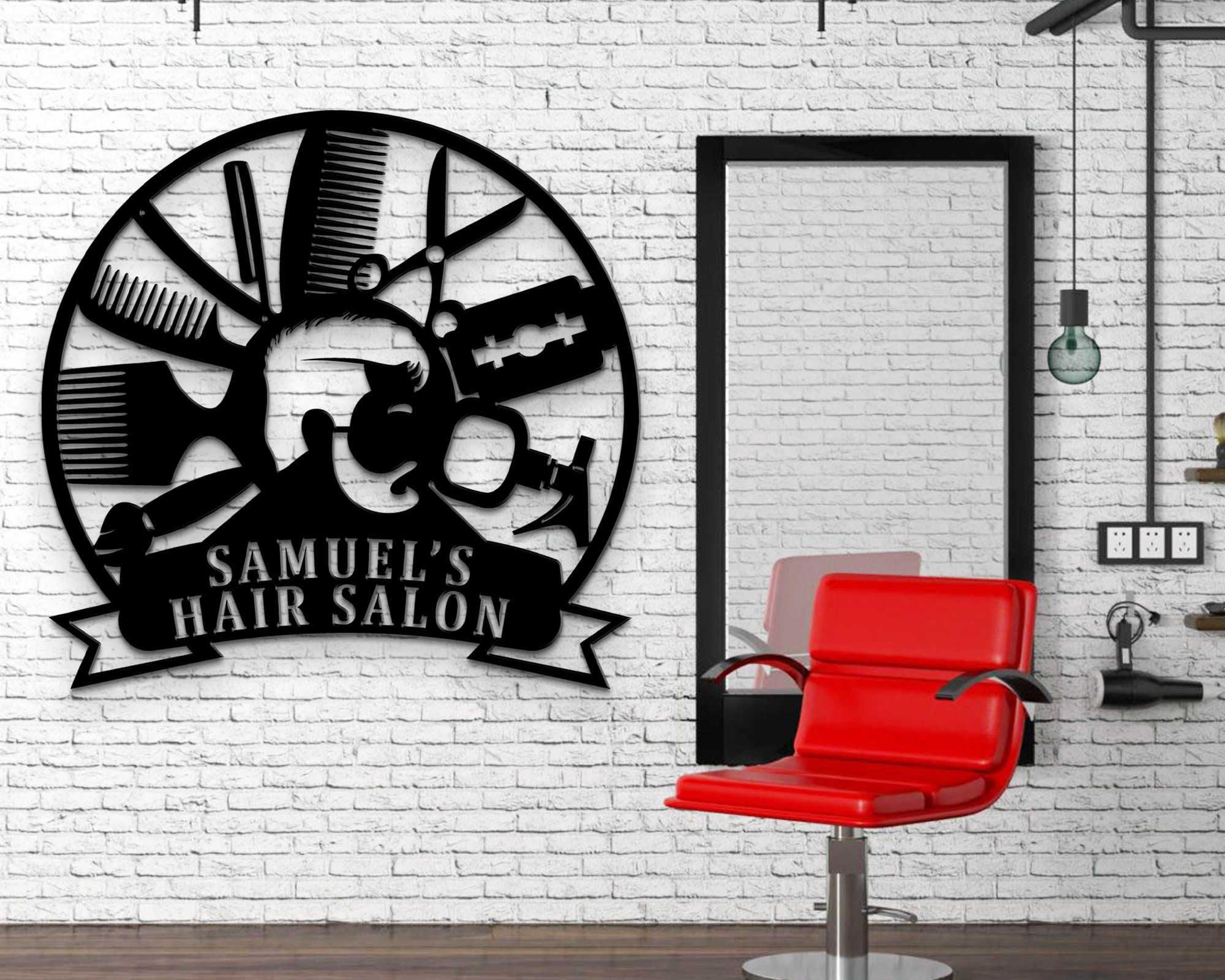 Hair Stylist Name Monogram Sign Personalized Hair Dresser - Etsy