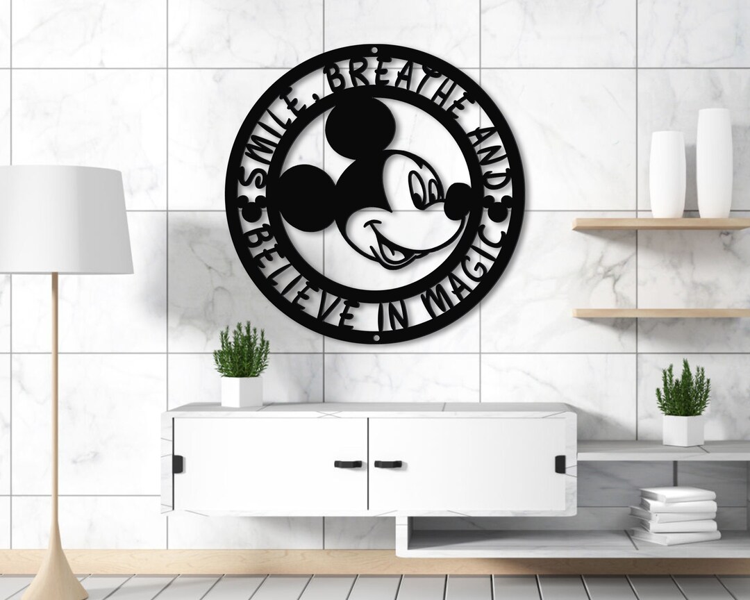 Mickey Metal Sign Metal Disney Sign Mickey Wall Art Family Room Sign ...