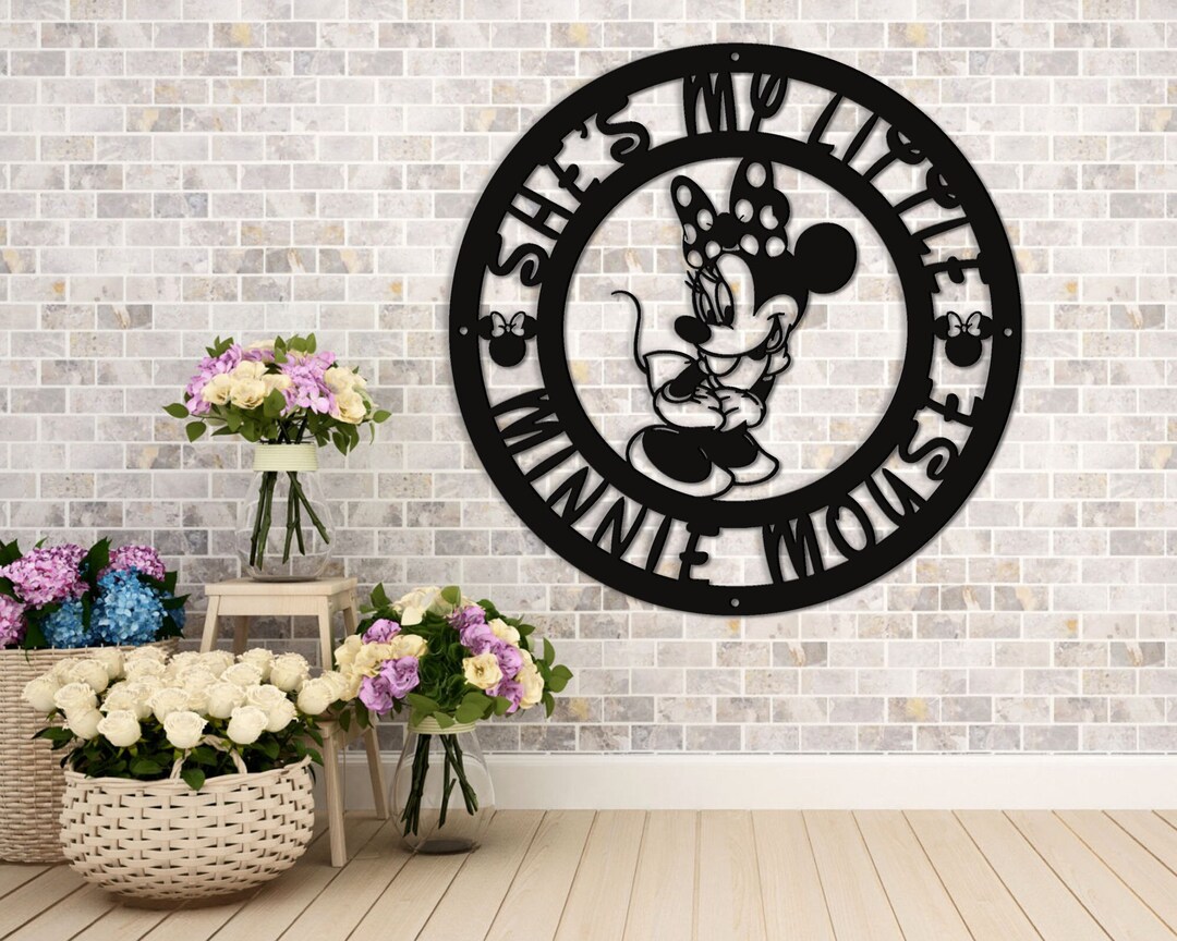 Customize Minnie Metal Sign Disney Sign Disney Metal Art Family Door ...