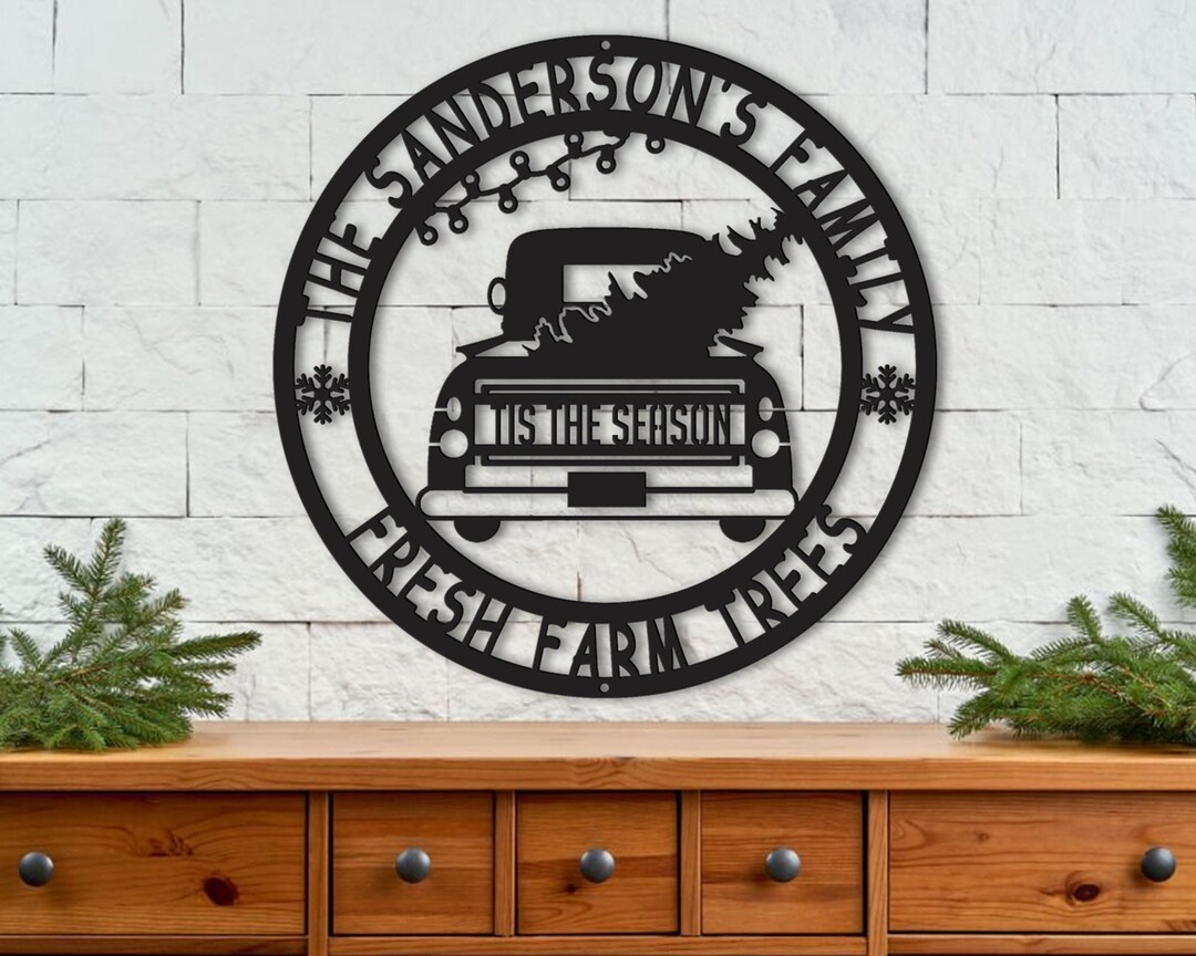 Personalized Sign for Christmas, Metal Snow Decor, Winter Holiday Gifts ...