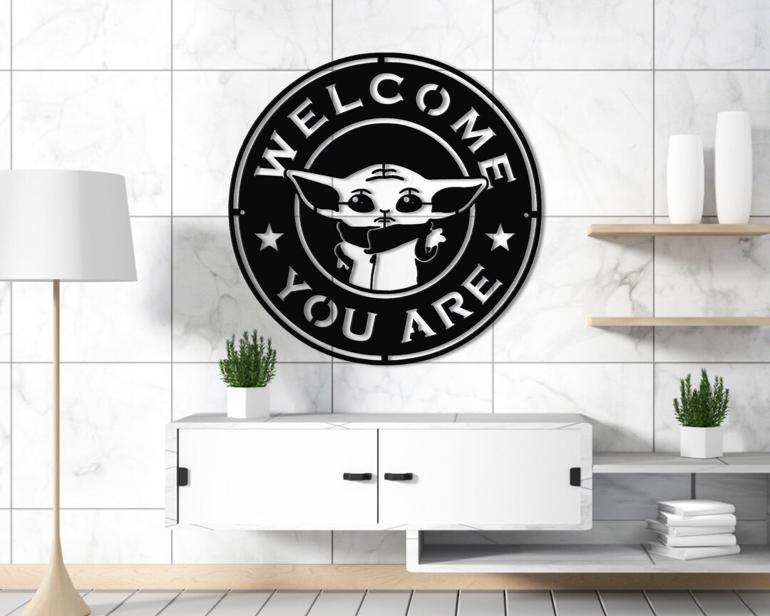 Baby Yoda Metal Sign Star Wars Sign Star Wars Wall Décor Funny Welcome ...