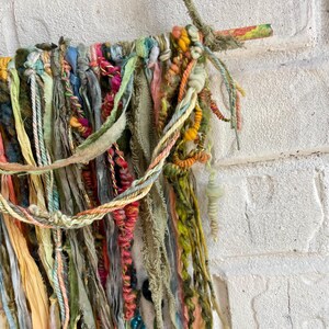 Summer Fields Boho Textile Wall Decor Ribbon and Fiber Tapestry Nature ...