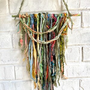 Summer Fields Boho Textile Wall Decor Ribbon and Fiber Tapestry Nature ...