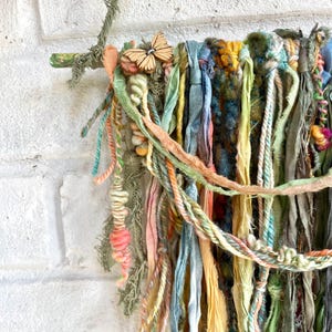 Summer Fields Boho Textile Wall Decor Ribbon and Fiber Tapestry Nature ...