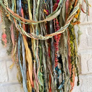 Summer Fields Boho Textile Wall Decor Ribbon and Fiber Tapestry Nature ...