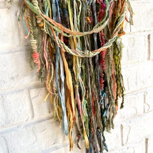 Summer Fields Boho Textile Wall Decor Ribbon and Fiber Tapestry Nature ...