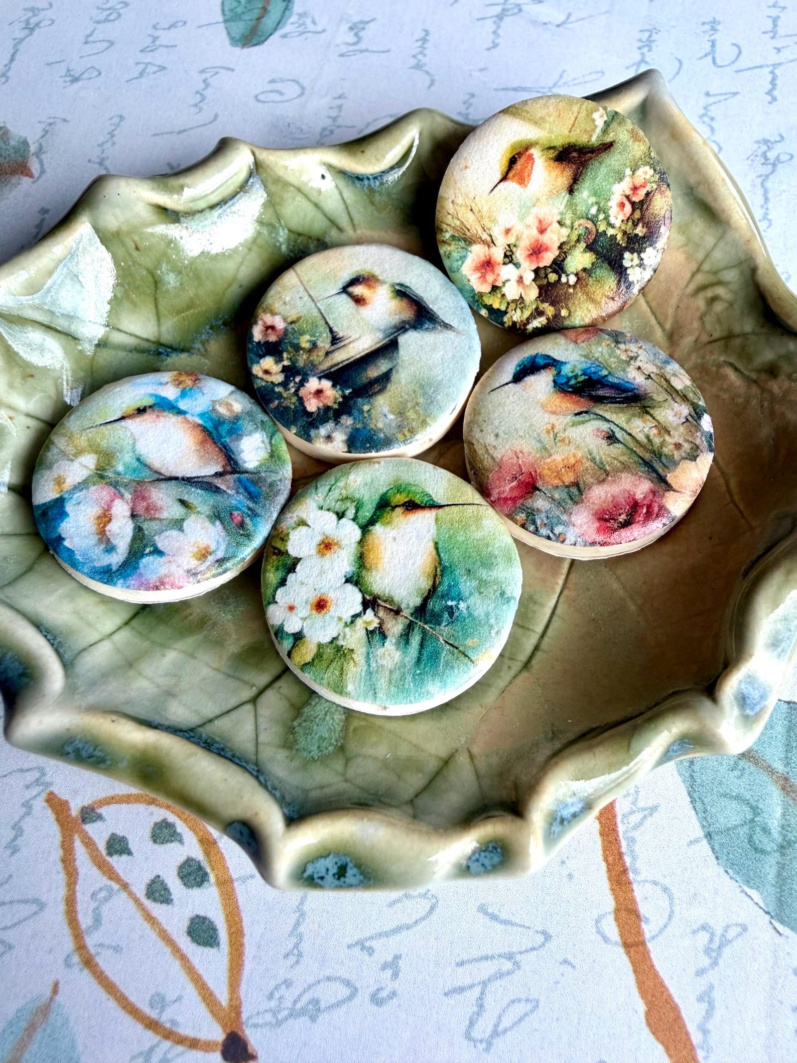WATERCOLOR HUMMINGBIRDS Decoupage Bead: 1-inch Wooden Jewelry Focal - Etsy