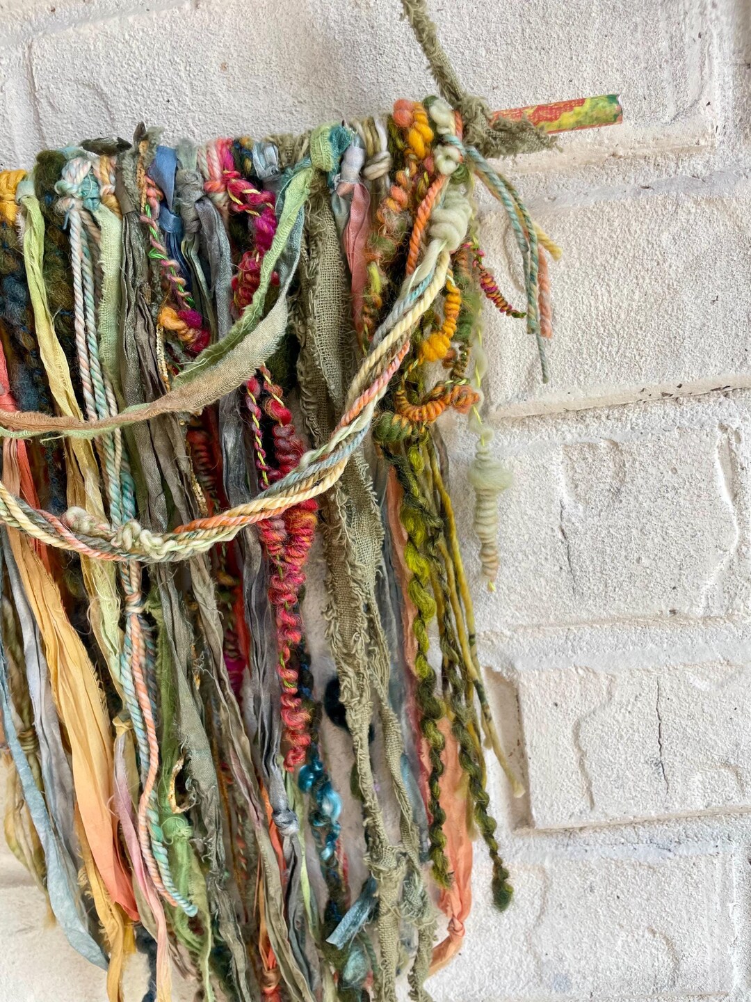 Summer Fields Boho Textile Wall Decor Ribbon and Fiber Tapestry Nature ...