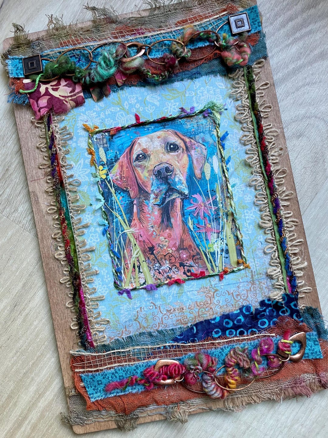 RODNEY - Dog 1 - Whimsical Mixed Media Focal Art - Dog Lover Decor ...