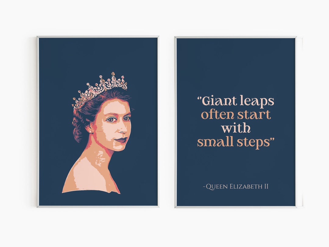 Printable Wall Art Set of 2 Queen Elizabeth II Poster Queen Elizabeth ...