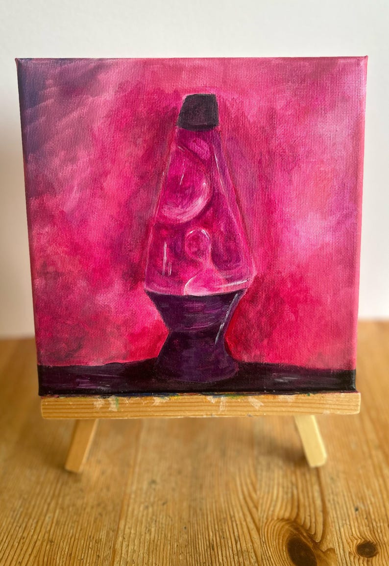 Pink Lava Lamp 8x8 Acrylic Painting - Etsy