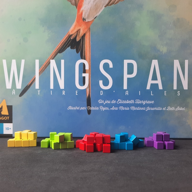 Set of 40 Metal Cubes for Wingspan, 8mm, Same Size and Same Colors as ...