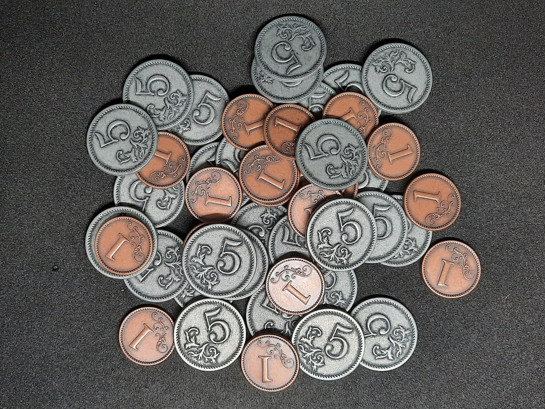 Set of Bronze and Silver Metal Coins of Value 1 and 5 for - Etsy