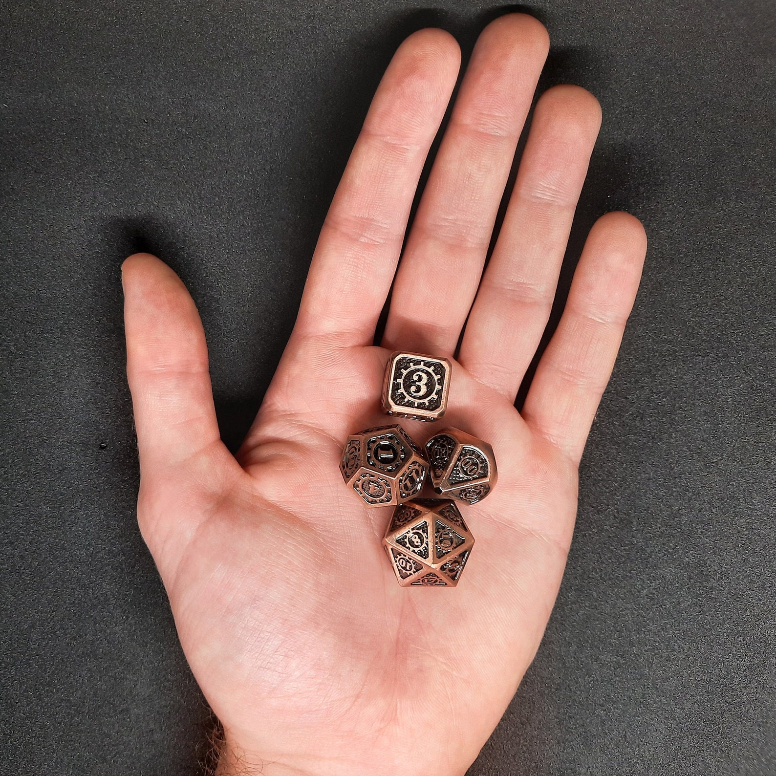 Complete Set of Bronze Metal Dice or Single Dice for Role-playing Games ...