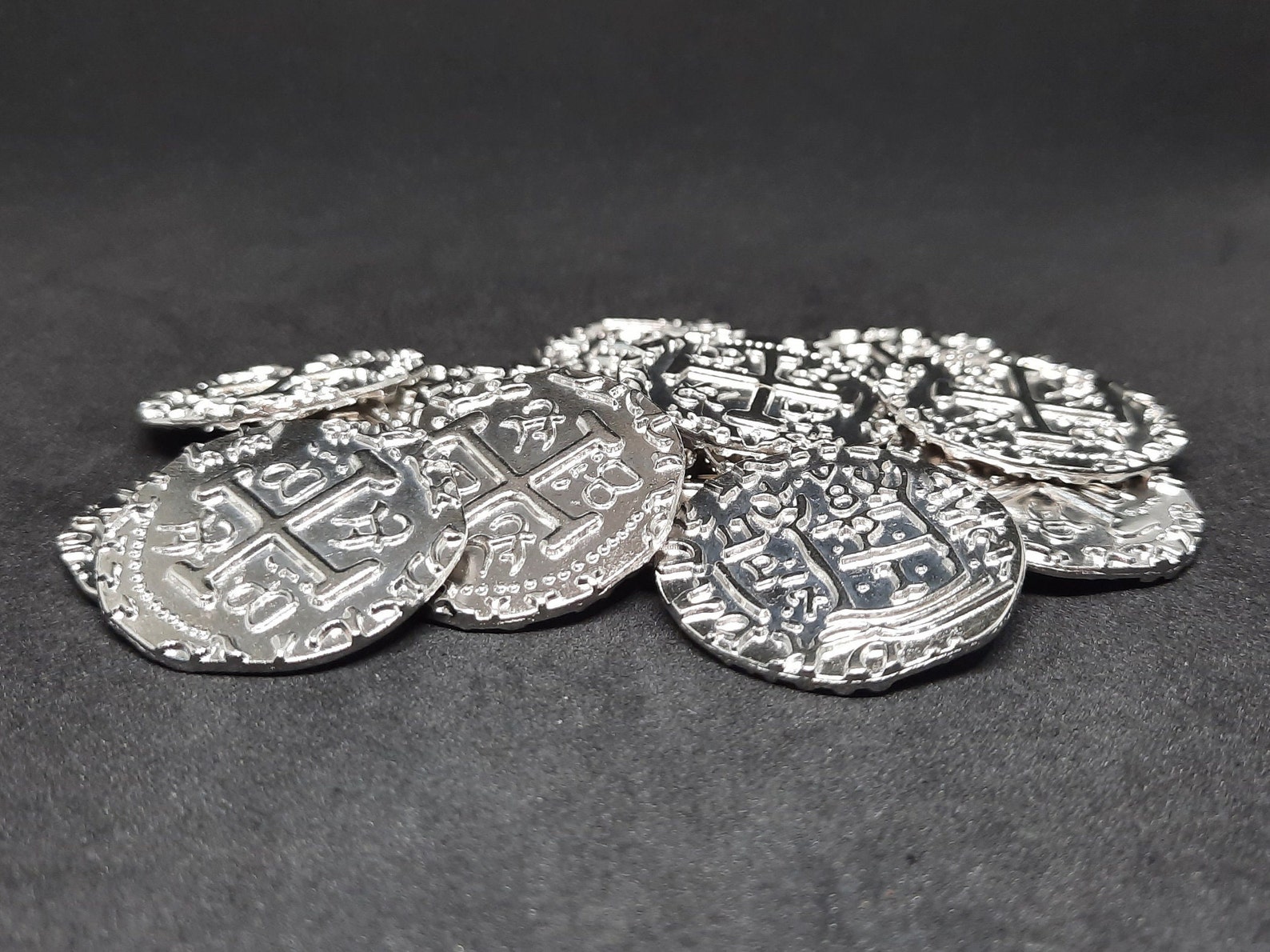 Large Silver Metal Coins, 30mm, for Pirate Chest or Board Game - Etsy