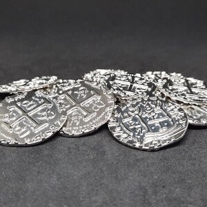Large Silver Metal Coins, 30mm, for Pirate Chest or Board Game - Etsy