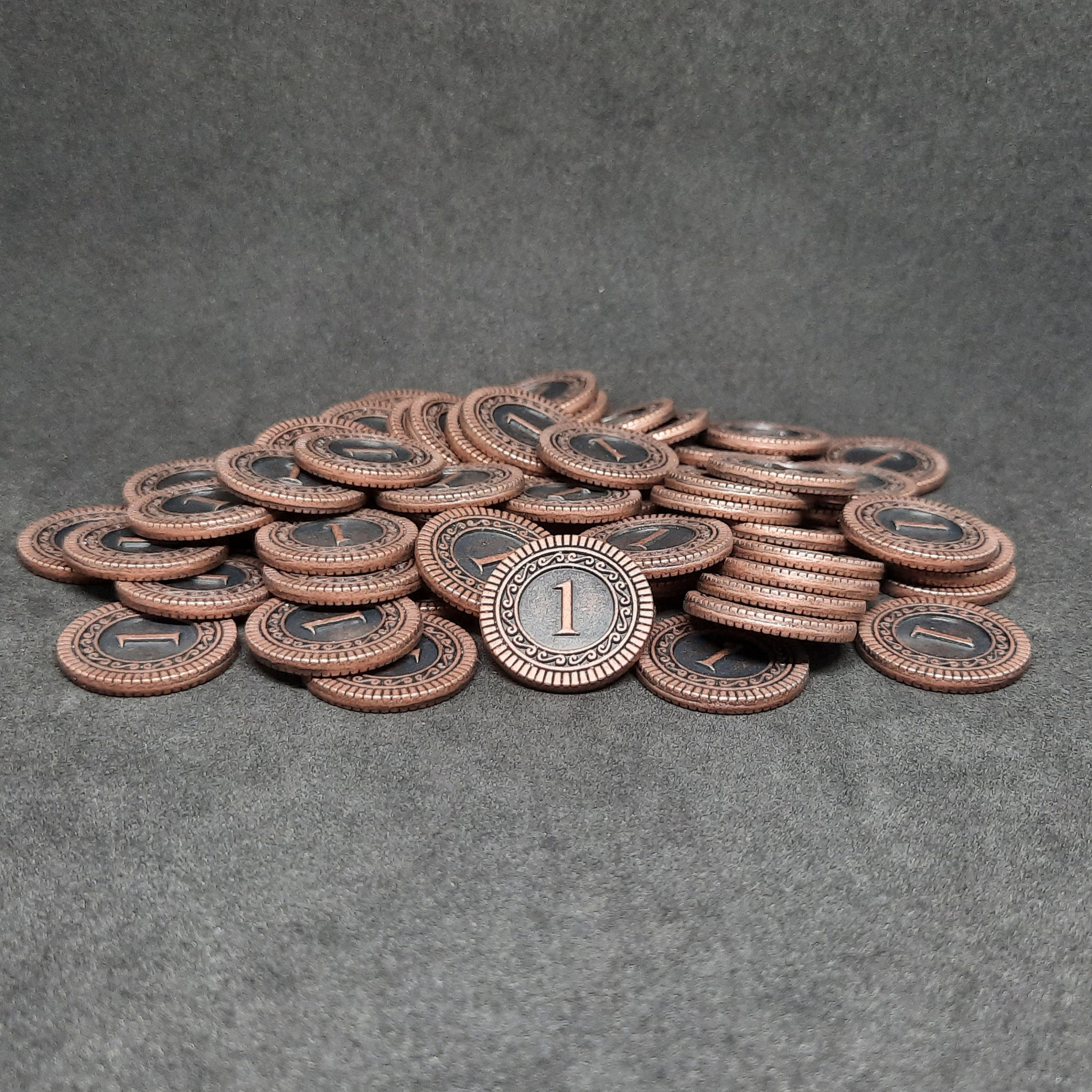 Bronze Metal Coins, 20mm, of Value 1 for Board Games, Role Playing ...