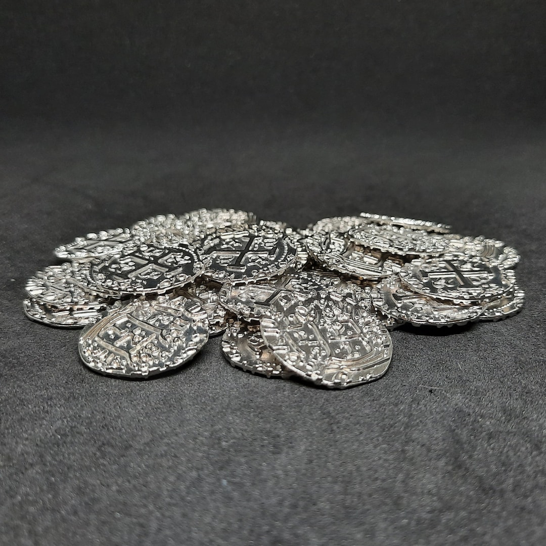 Small Silver Metal Coins, 20mm, for Pirate Chest or Board Game - Etsy