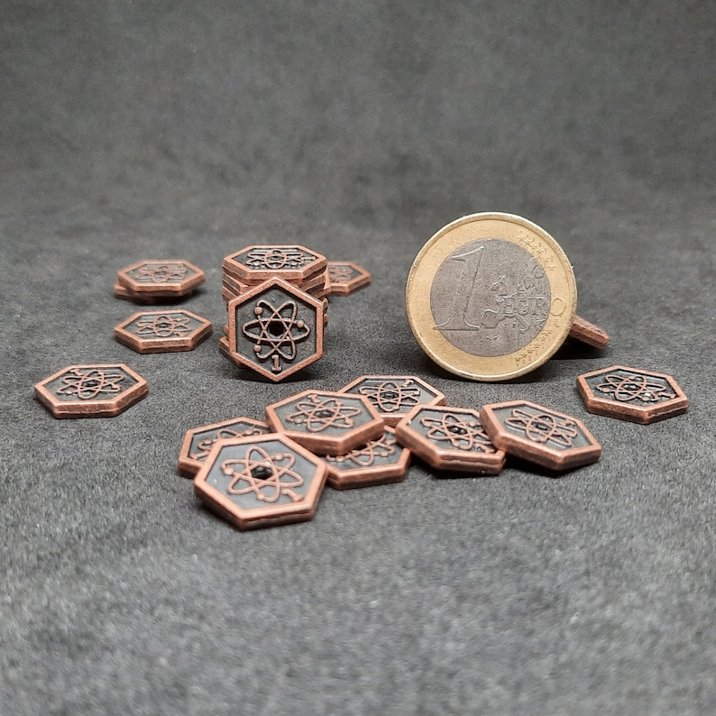 Bronze Spatial Metal Coins, 15mm, of Value 1 for Board Games, Role ...