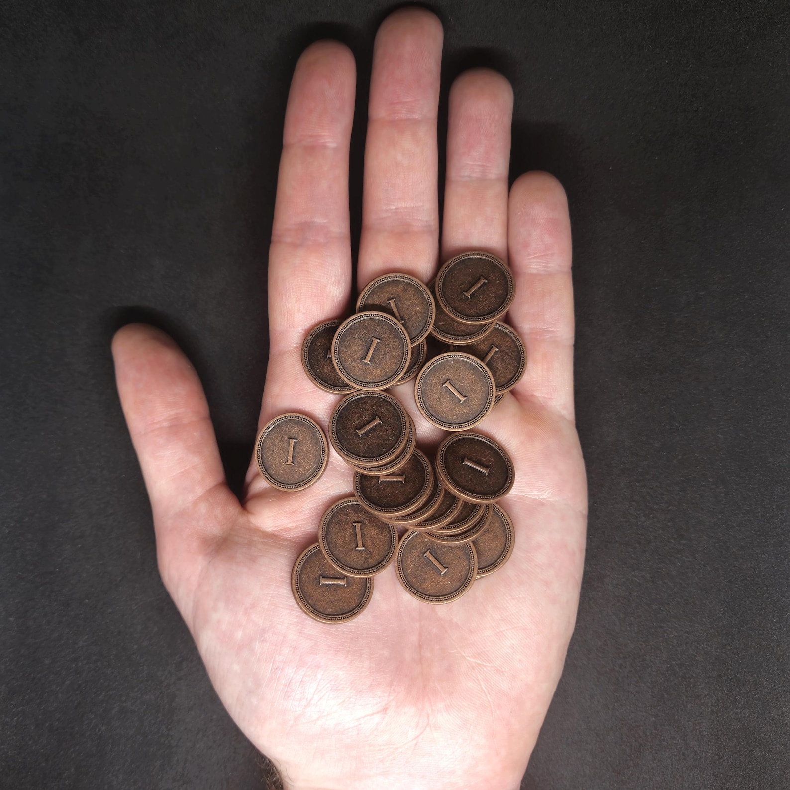 Bronze Metal Coins, 20mm, of Value 1 for Board Games, Role Playing ...