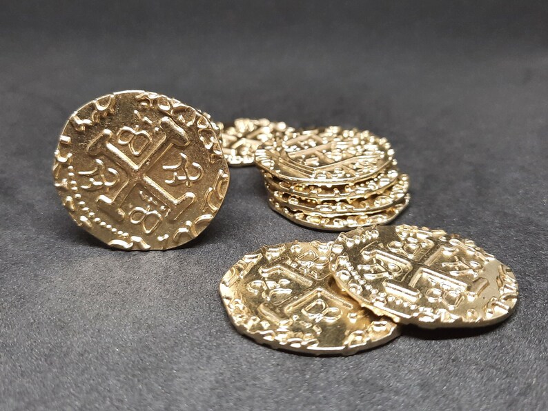 Large Golden Metal Coins 30mm for Pirate Chest or Board Game - Etsy