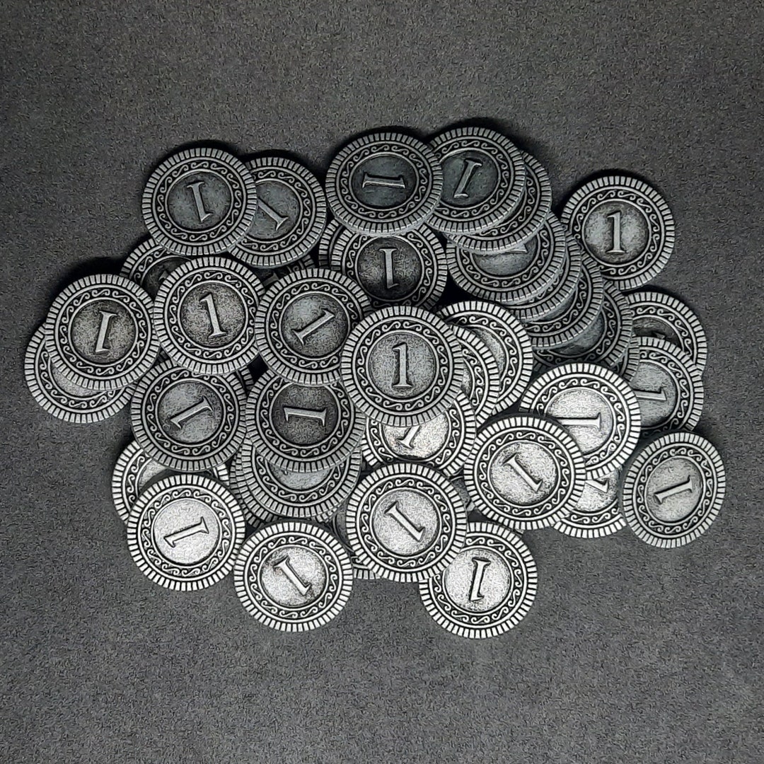 Silver Metal Coins, 20mm, of Value 1 for Board Games, Role Playing Games or Magic Theme - Etsy