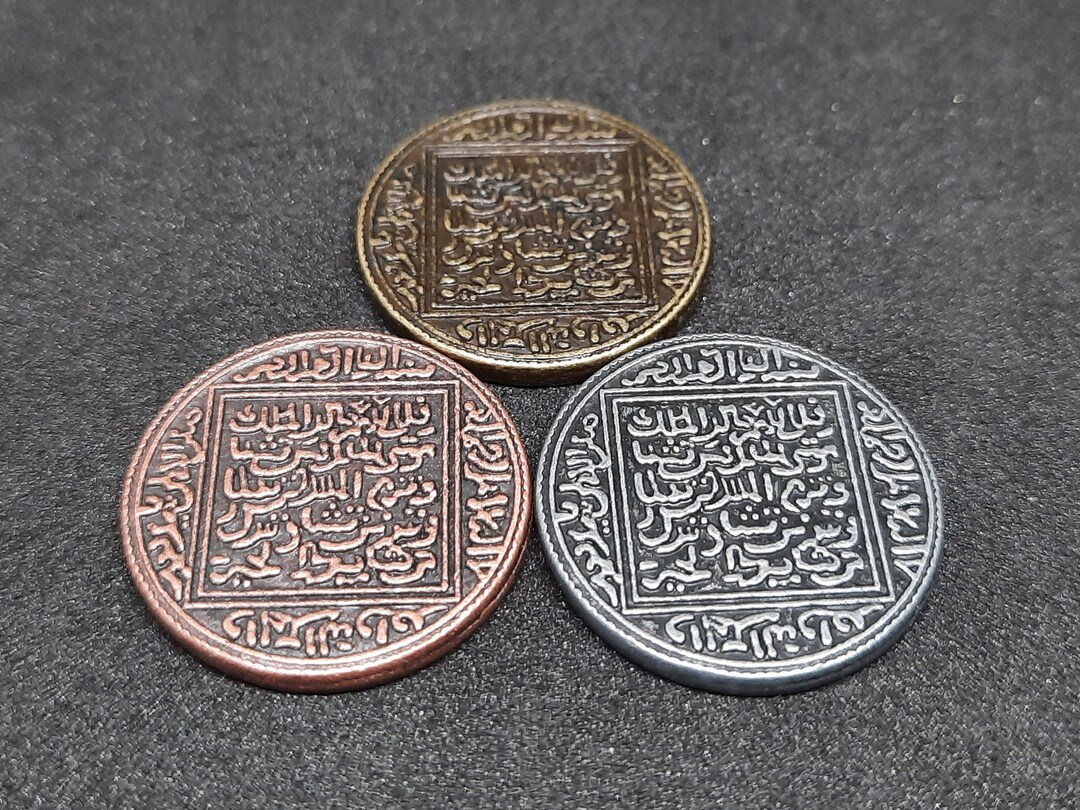 Set of Arabic Bronze Silver and Gold Metal Coins for Board - Etsy