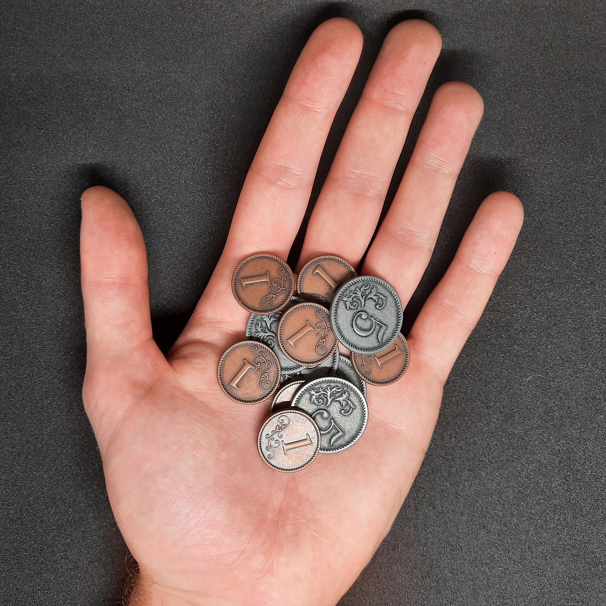 Set of Bronze and Silver Metal Coins of Value 1 and 5 for - Etsy