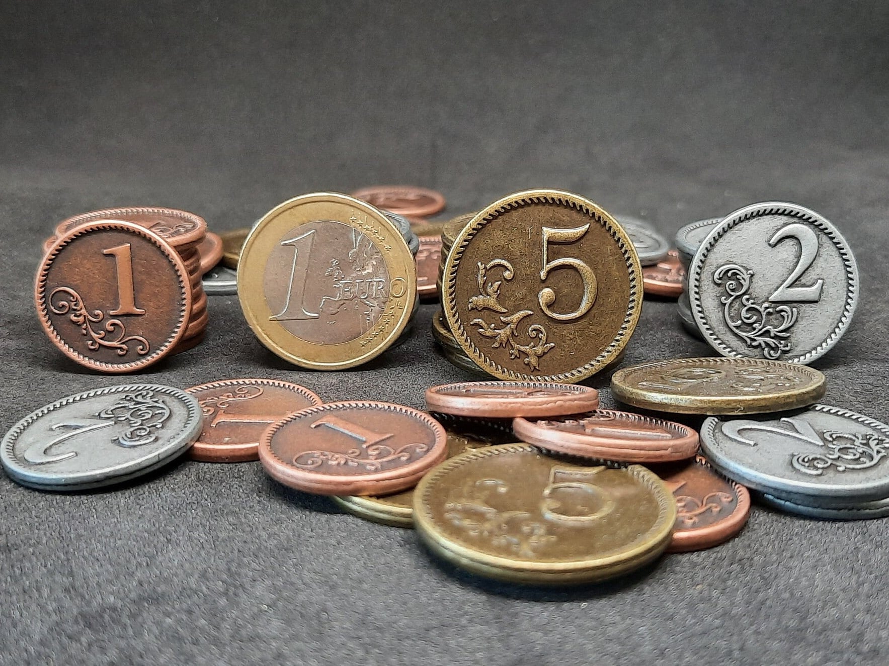 Set of Bronze Silver and Gold Metal Coins of Value 1 2 5 - Etsy