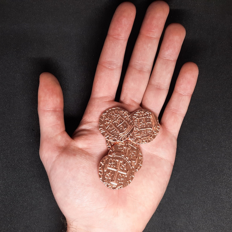 Large Copper Metal Coins, 30mm, for Pirate Chest or Board Game - Etsy