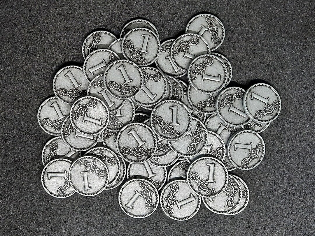 Silver Metal Coins, 20mm, of Value 1 for Board Games, Role Playing Games or Medieval Theme - Etsy
