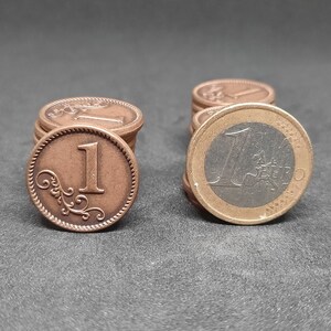 Bronze Metal Coins, 20mm, of Value 1 for Board Games, Role Playing ...
