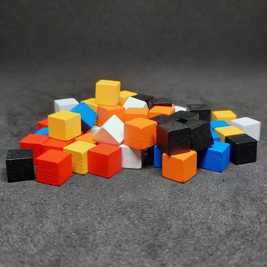 Ensemble de cubes en bois de 8mm, 6 couleurs différentes, jetons pour ...