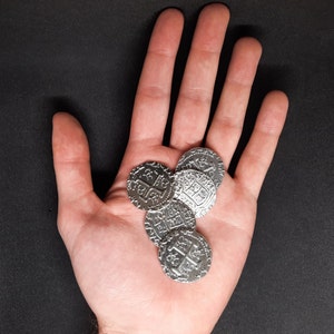 Large Silver Metal Coins, 30mm, for Pirate Chest or Board Game - Etsy
