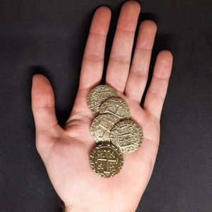 Large Golden Metal Coins, 30mm, for Pirate Chest or Board Game - Etsy