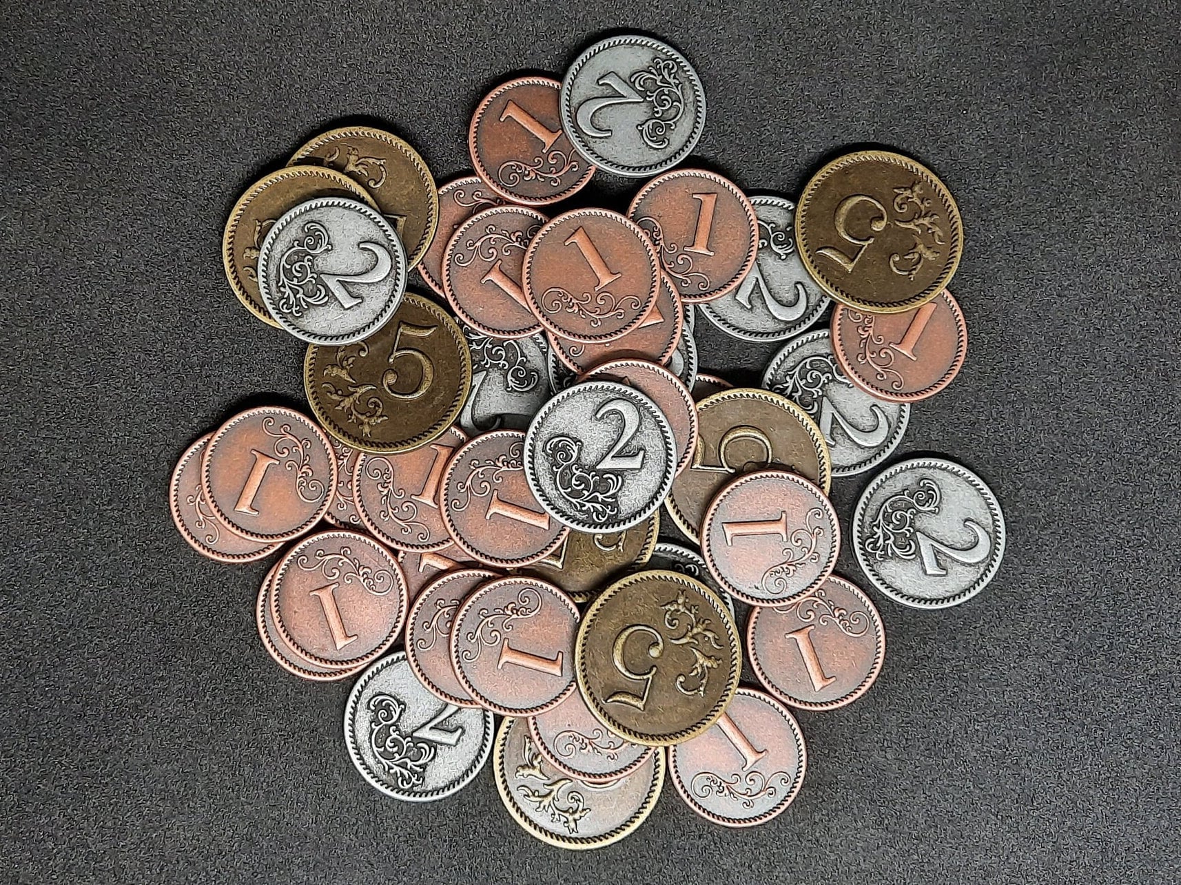 Set of Bronze Silver and Gold Metal Coins of Value 1 2 5 - Etsy