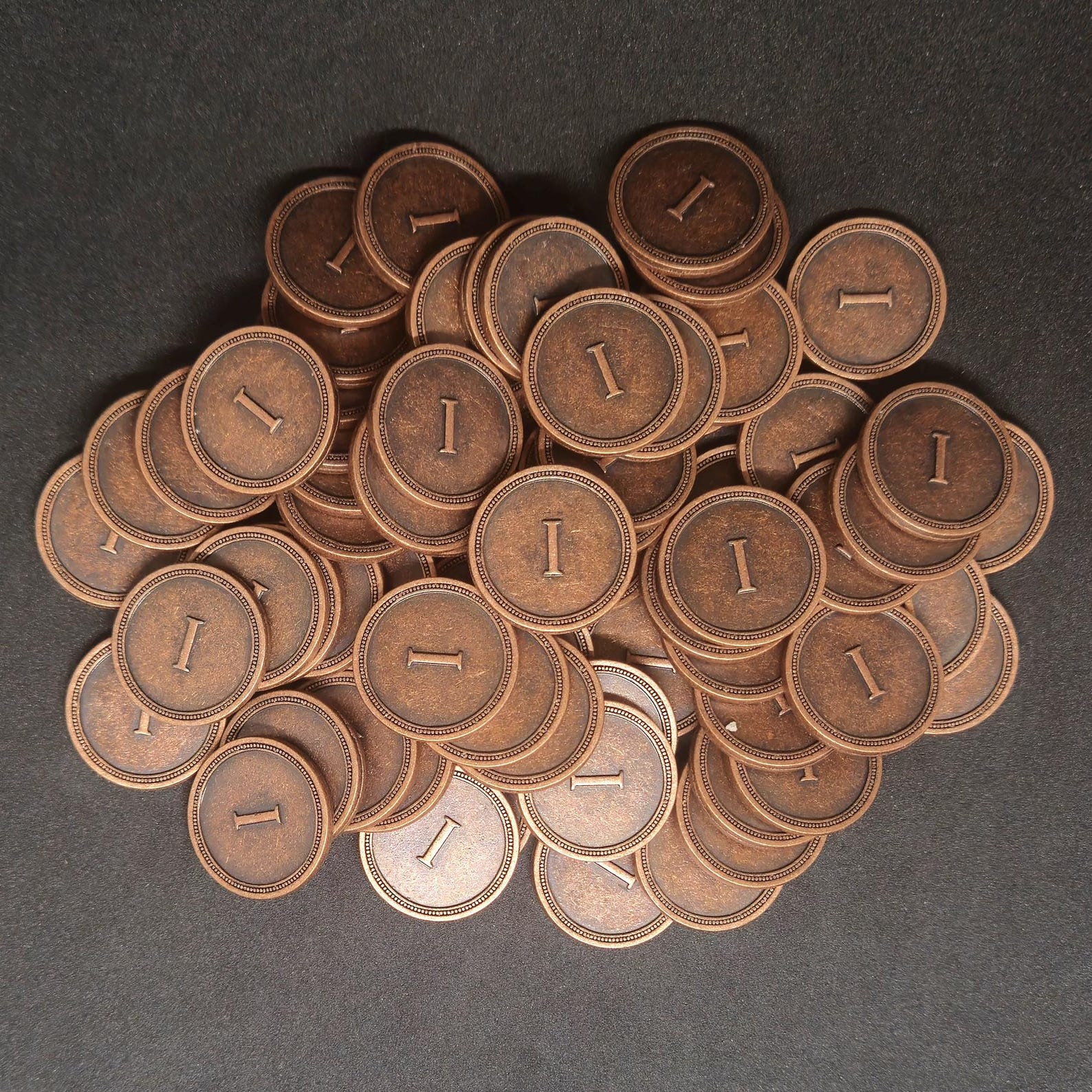 Bronze Metal Coins, 20mm, of Value 1 for Board Games, Role Playing ...