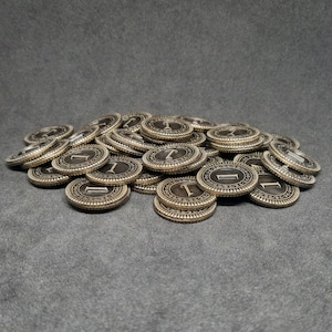 Antique Gold Metal Coins, 20mm, of Value 1 for Board Games, Role ...