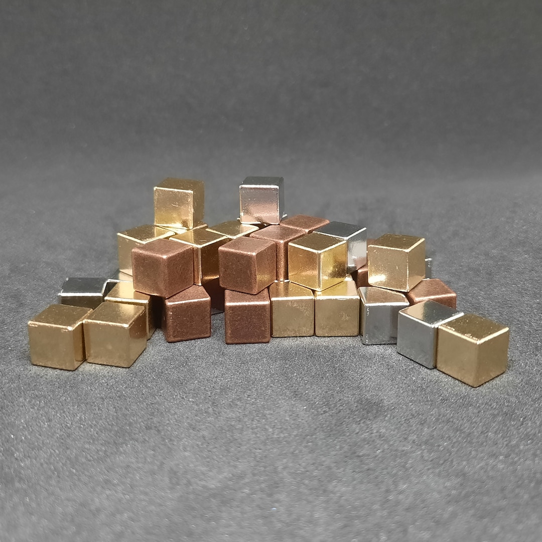 8mm Copper/bronze, Silver and Gold Metal Cubes Set for Board Games - Etsy