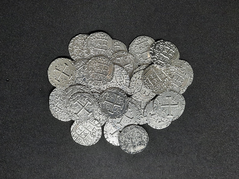 Small Silver Metal Coins, 20mm, for Pirate Chest or Board Game - Etsy