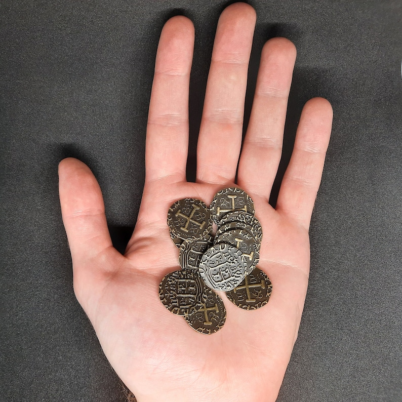 Small Antique Gold Metal Coins, 20mm, for Pirate Chest or Board Game - Etsy