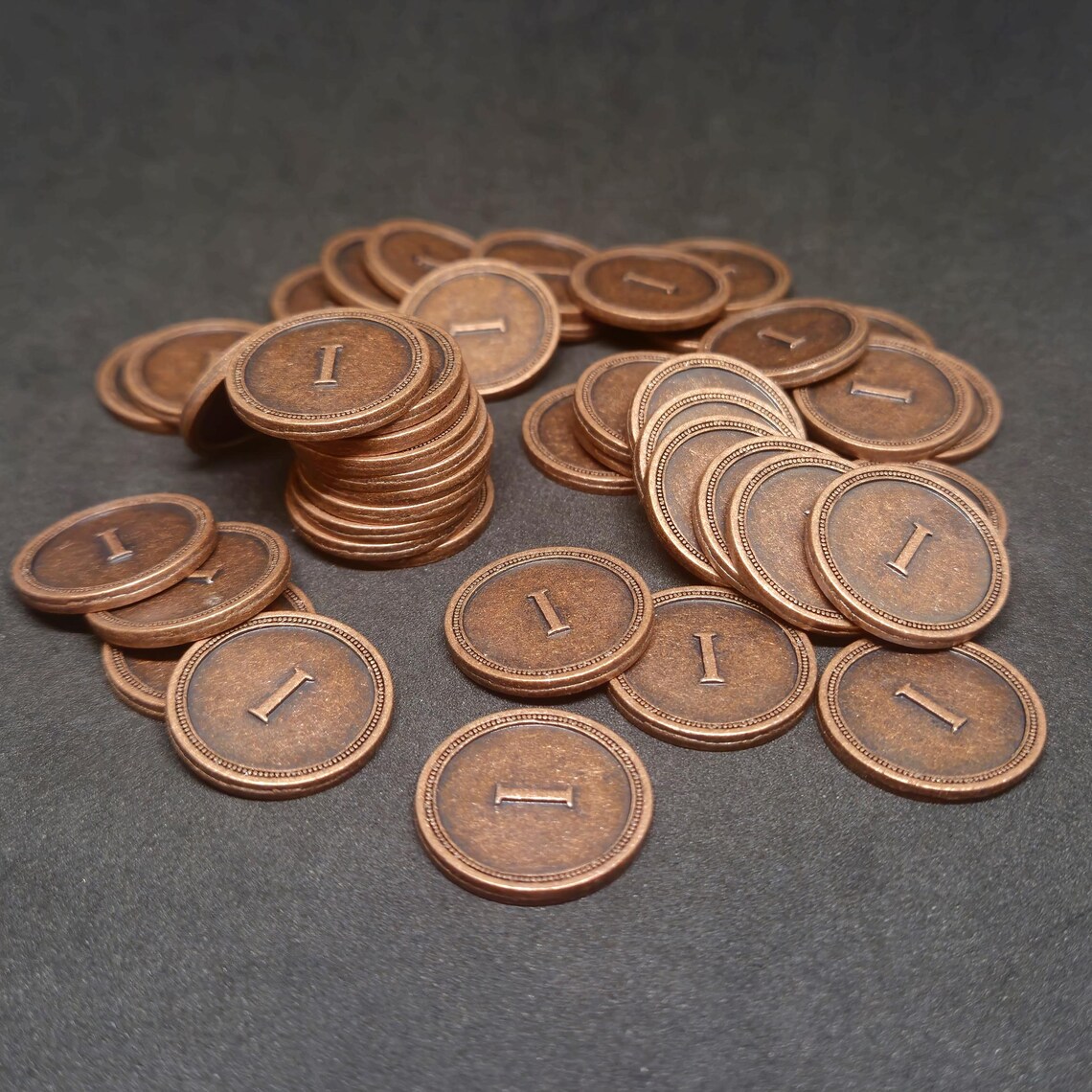 Bronze Metal Coins, 20mm, of Value 1 for Board Games, Role Playing ...