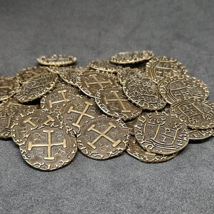 Small Antique Gold Metal Coins 20mm for Pirate Chest or - Etsy