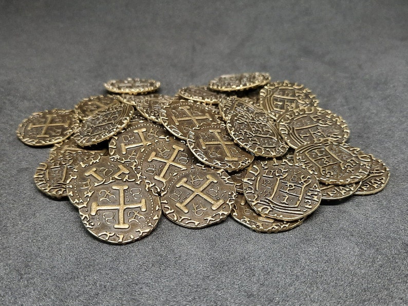 Small Antique Gold Metal Coins 20mm for Pirate Chest or - Etsy