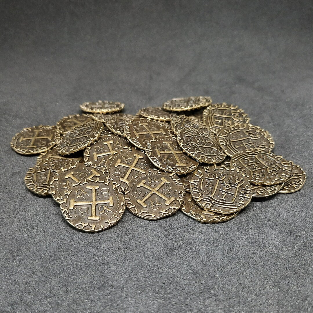Small Antique Gold Metal Coins, 20mm, for Pirate Chest or Board Game - Etsy