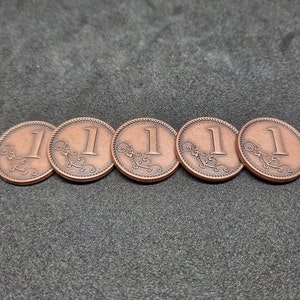 Bronze Metal Coins, 20mm, of Value 1 for Board Games, Role Playing ...