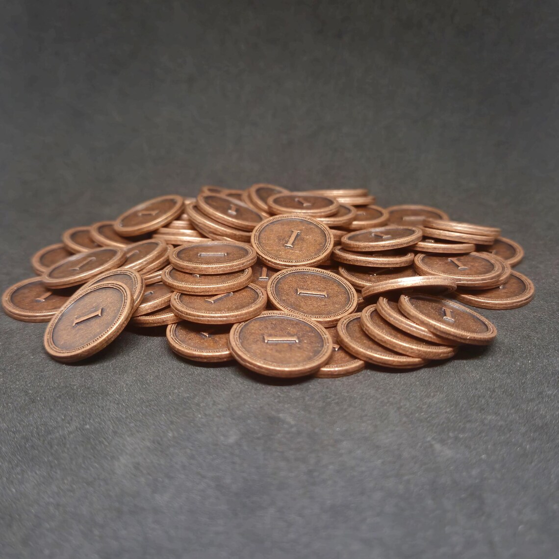 Bronze Metal Coins, 20mm, of Value 1 for Board Games, Role Playing ...