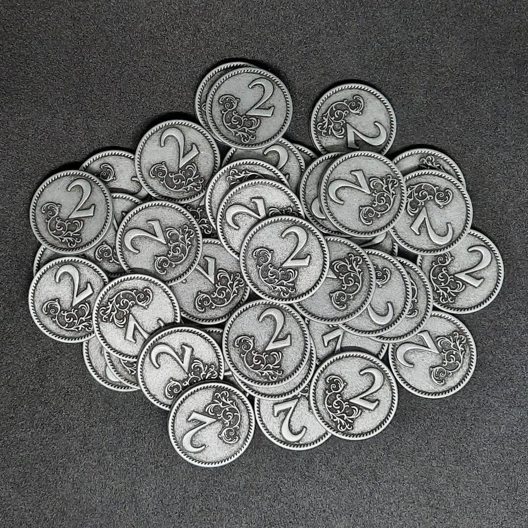 Silver Metal Coins, 22mm, of Value 2 for Board Games, Role Playing Games or Medieval Theme - Etsy
